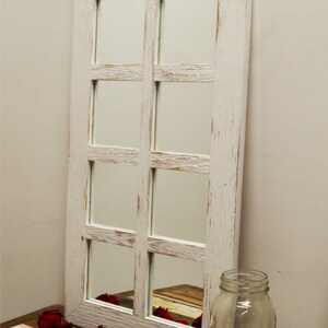 Barn Wood Window Pane Style Mirror 14x25 (8- 5x5 Panes), Rustic ...