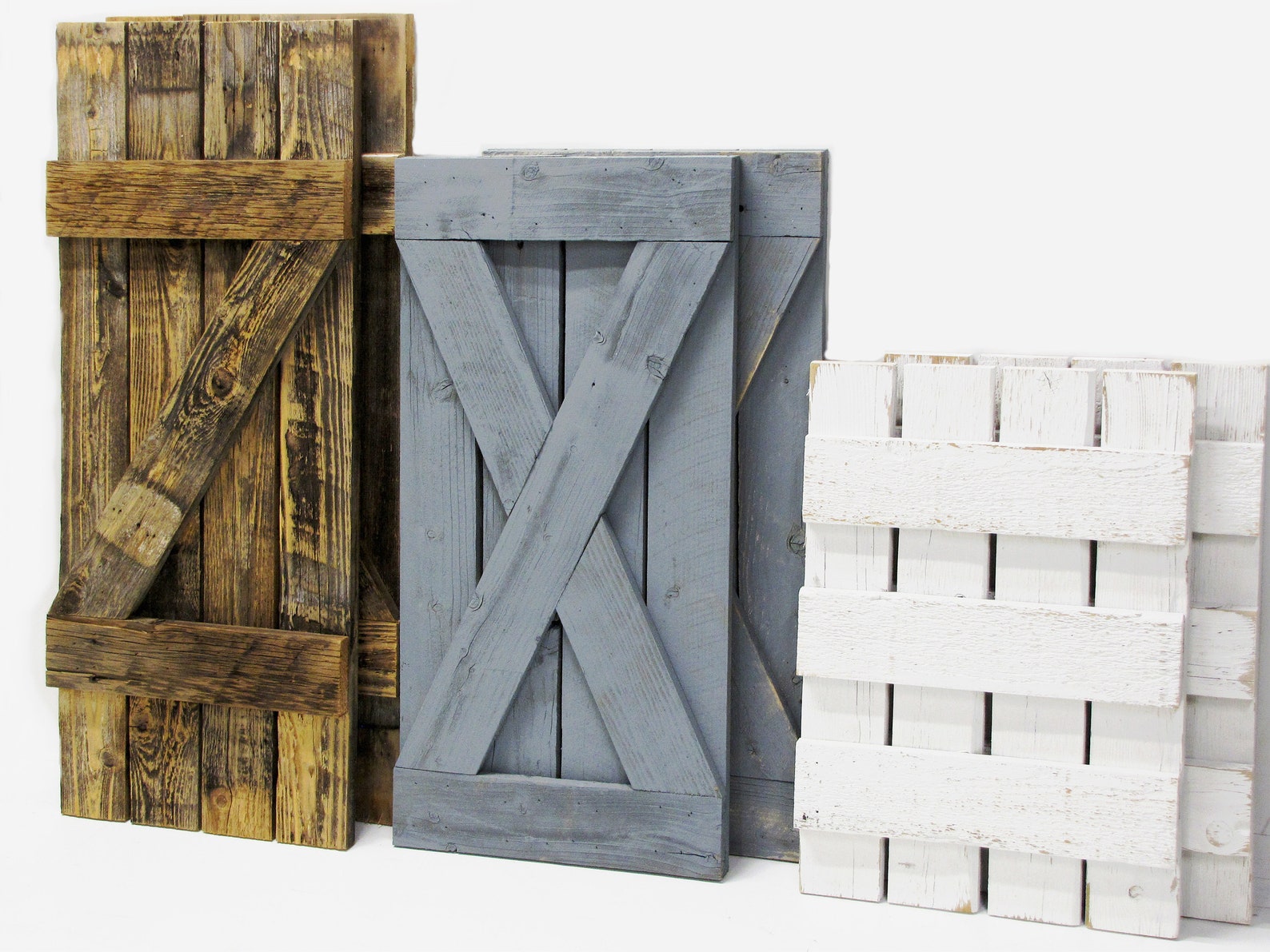 Custom Sized Board and Batten Rustic Window Shutters set-2 - Etsy Canada