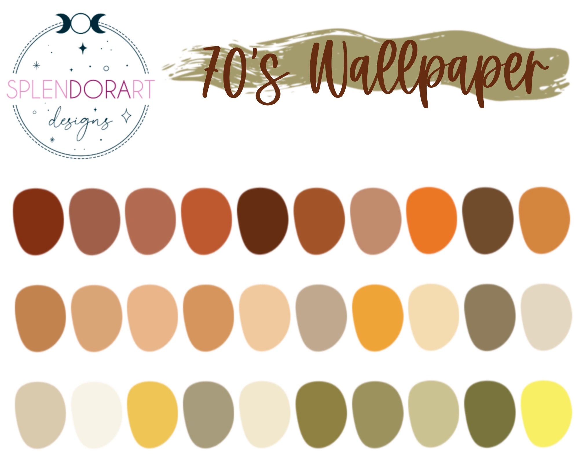 70's Color Palette- 70's Wallpaper- Procreate Color Palette- Retro ...