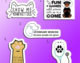Funny Vet Tech Stickers - Etsy