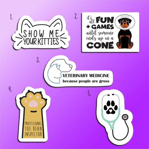 B-grade Veterinary Sticker Pack Laminated Stickers for - Etsy