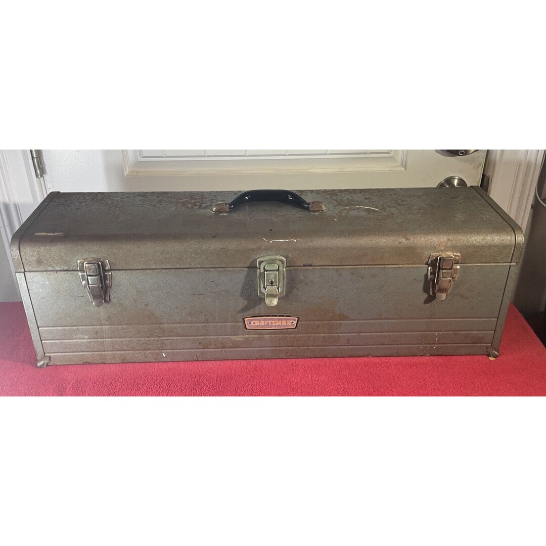 Vintage 1950s Craftsman 6517 Carpenters 30" Metal Tool Box W/tray Side ...