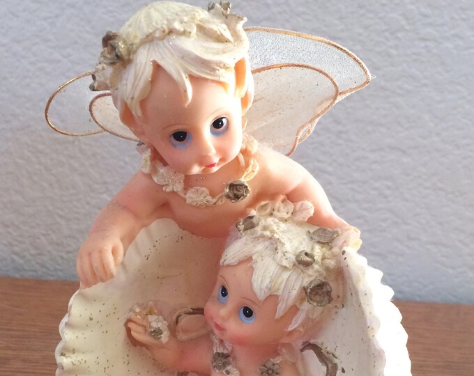 Vintage Boy Angels in a Clam Shell Cake Topper Figurine Rare - Etsy