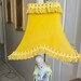 Vtg God of Longevity Bald Old Man Porcelain Chinese Yellow Shade Table ...
