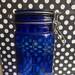 Vintage Cobalt Blue Paneled Canister Jar 9.75 Tall Wire Bale Hinged Lid ...
