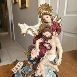Vtg Giovanni Collection 11.5 Tall Mary, Jesus Angels Post Crucifixion ...