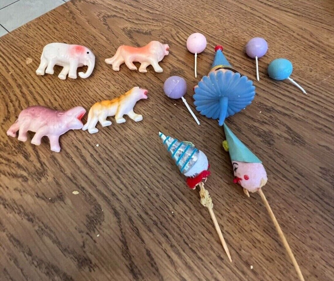 Vintage Circus Clown Plastic Cake Toppers Set of 11 - Etsy