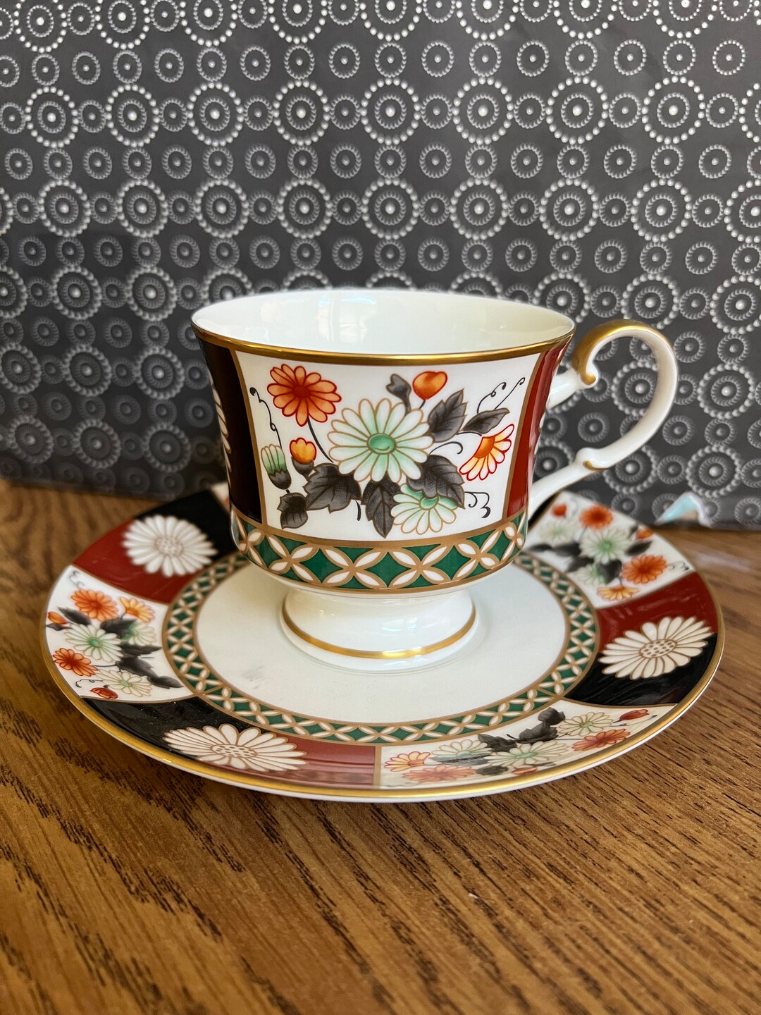 Vintage Footed Cup and Saucer by Mikasa Shogun Discontinued Pattern ...