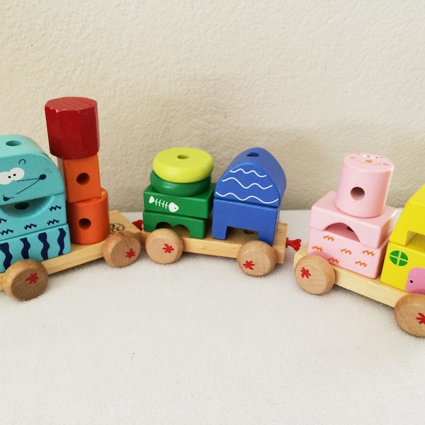 Train Building Blocks Set - Etsy