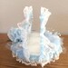 Vintage Light Blue Floral & Lace Wedding Cake Topper Hand Made - Etsy