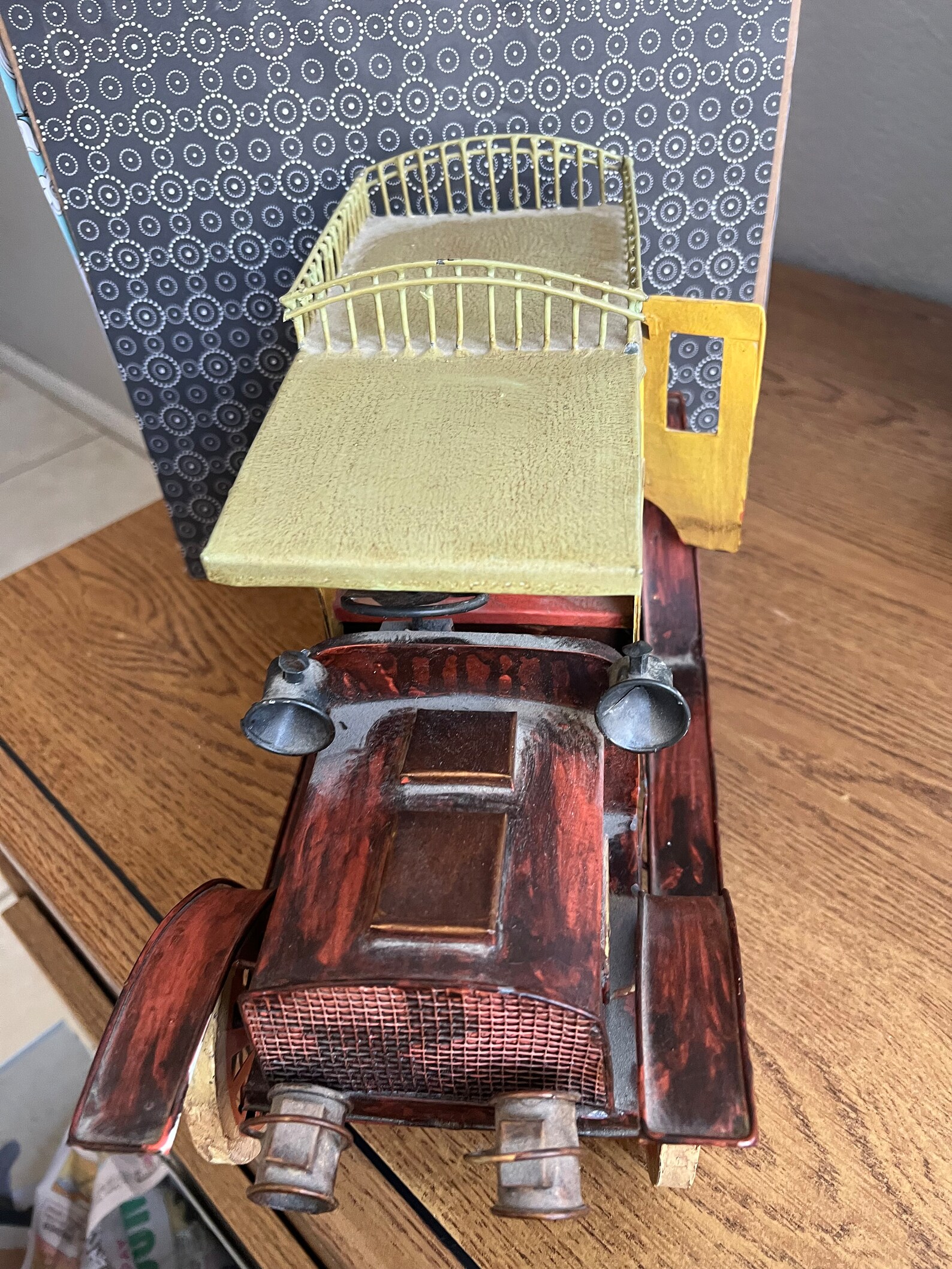 Vintage Large Tin Ford Model T Car Toy/display 9" Tx13.5" L X 6.5" W ...