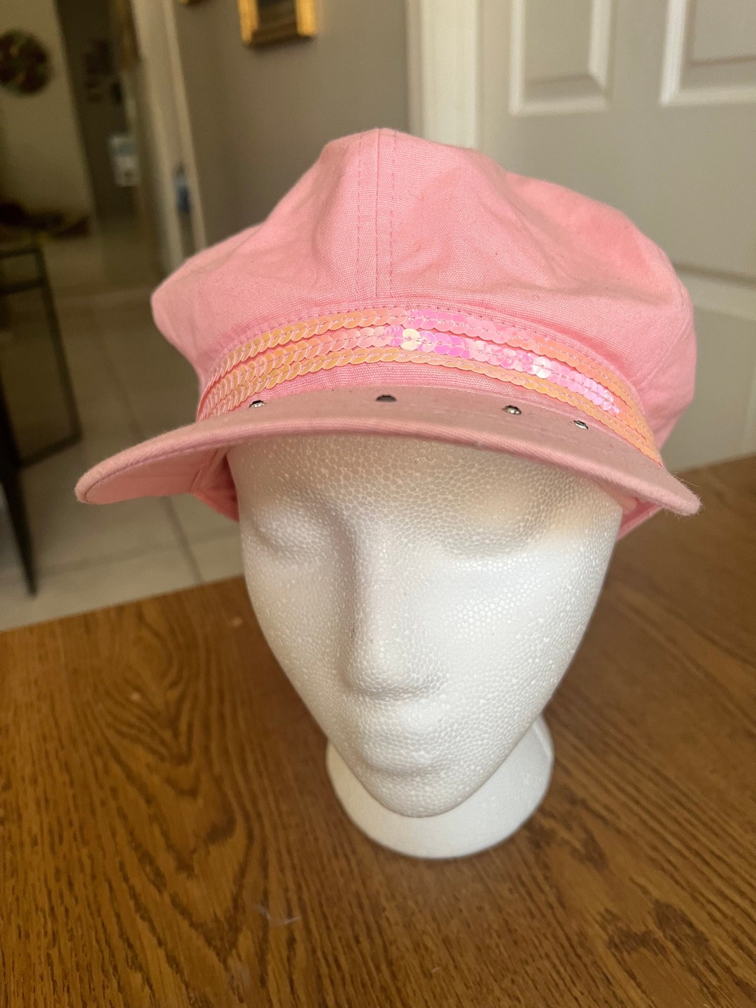 Vintage Faded Glory Pink Ball Cap Rhinestone Embellished Baseball Cap ...