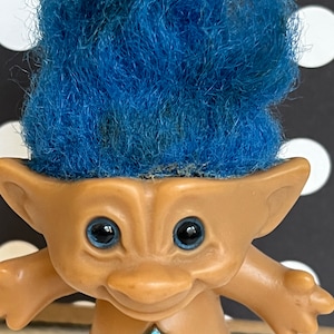 Vintage Ace Novelty Treasure Troll 3 Blue Hair Blue Eyes & - Etsy