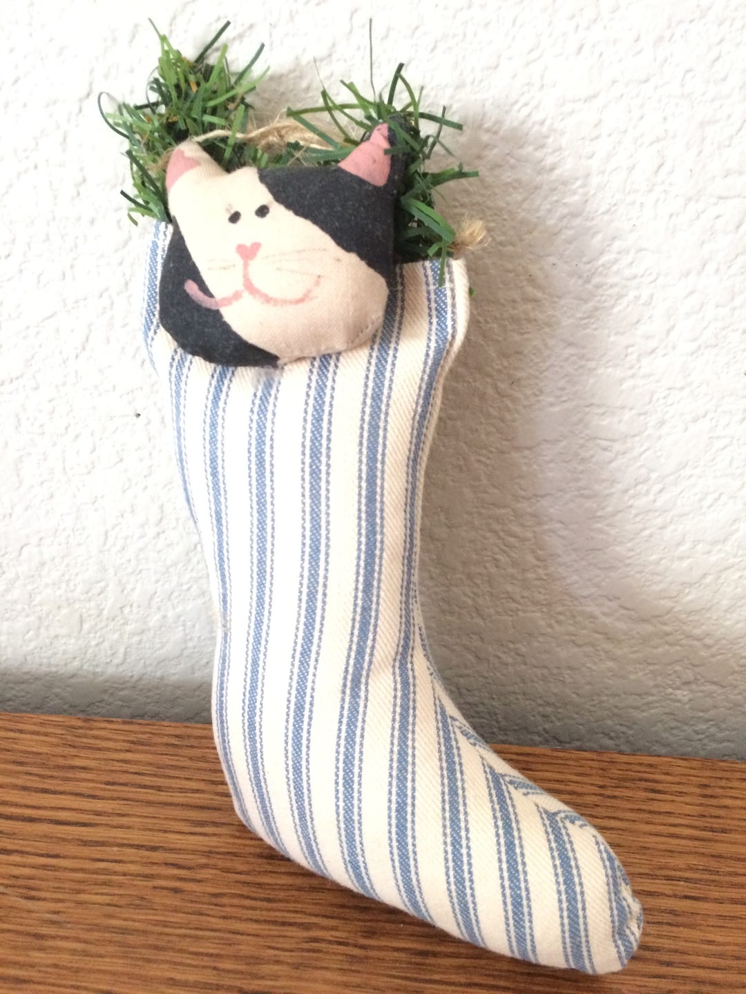 Vintage Cat in Stocking Christmas Ornament Adorable! - Etsy