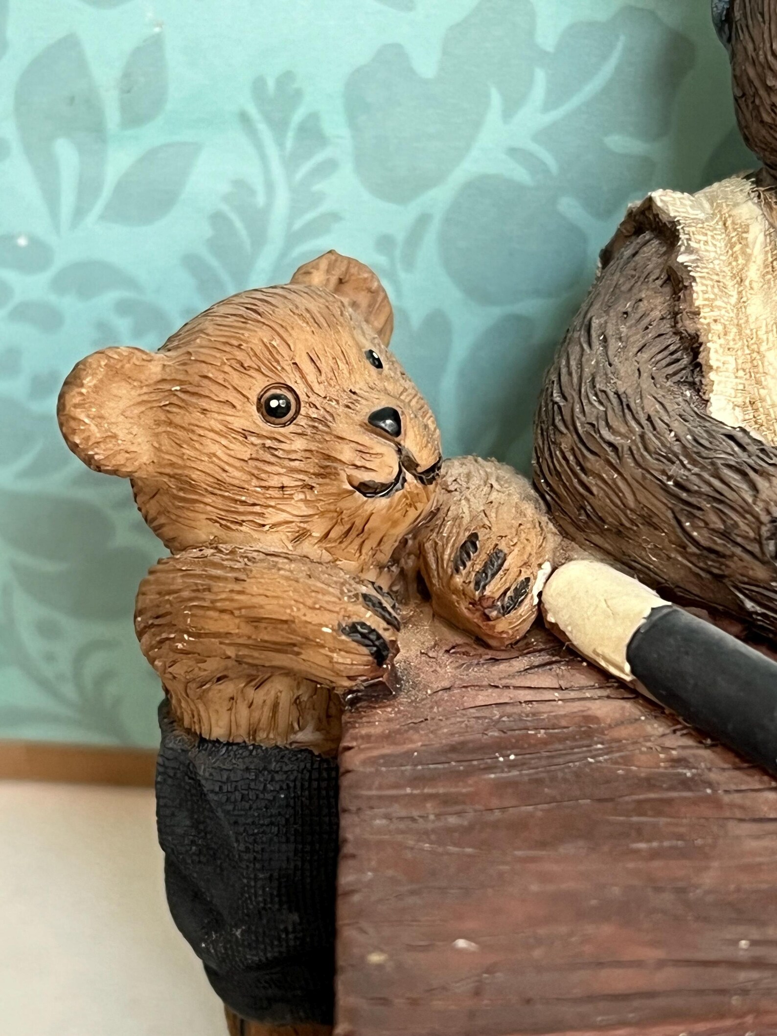 Vintage M.V.P. Designs Poly Bears Playing Mother /son Bear Baking Resin ...