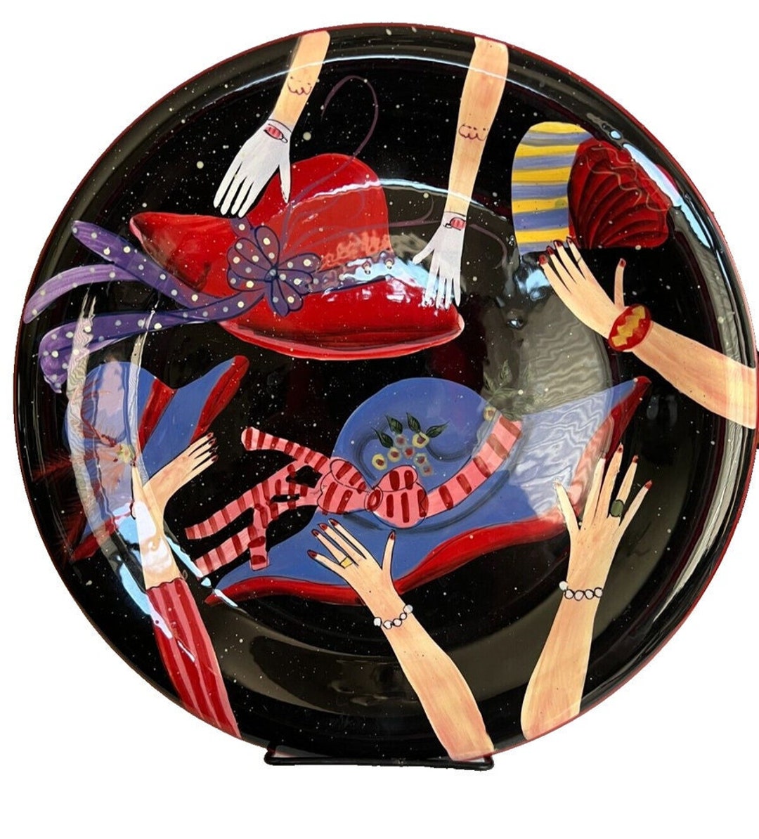 Vtg Certified International Susan Winget 11 1/4" Dinner Plate-hats in ...