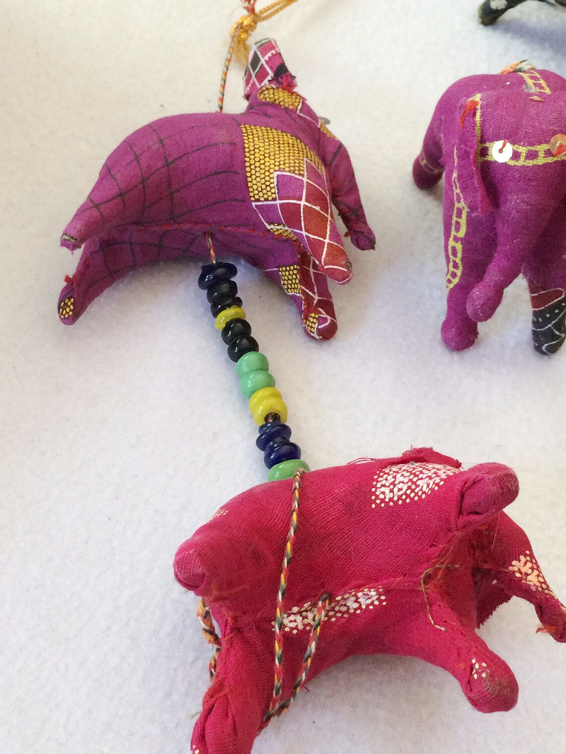 Vintage Lot 10 Fabric & Cloth Elephants Toran India - Etsy