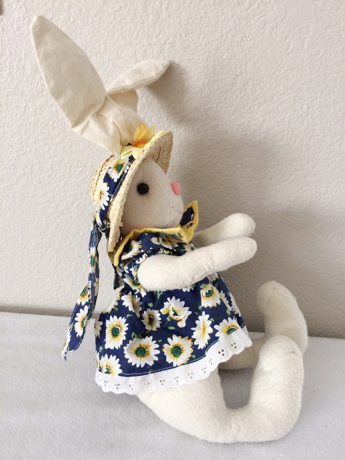 Anco 1996 Vintage Ear Soft Body Cloth Female Bunny Rabbit Doll 17 ...