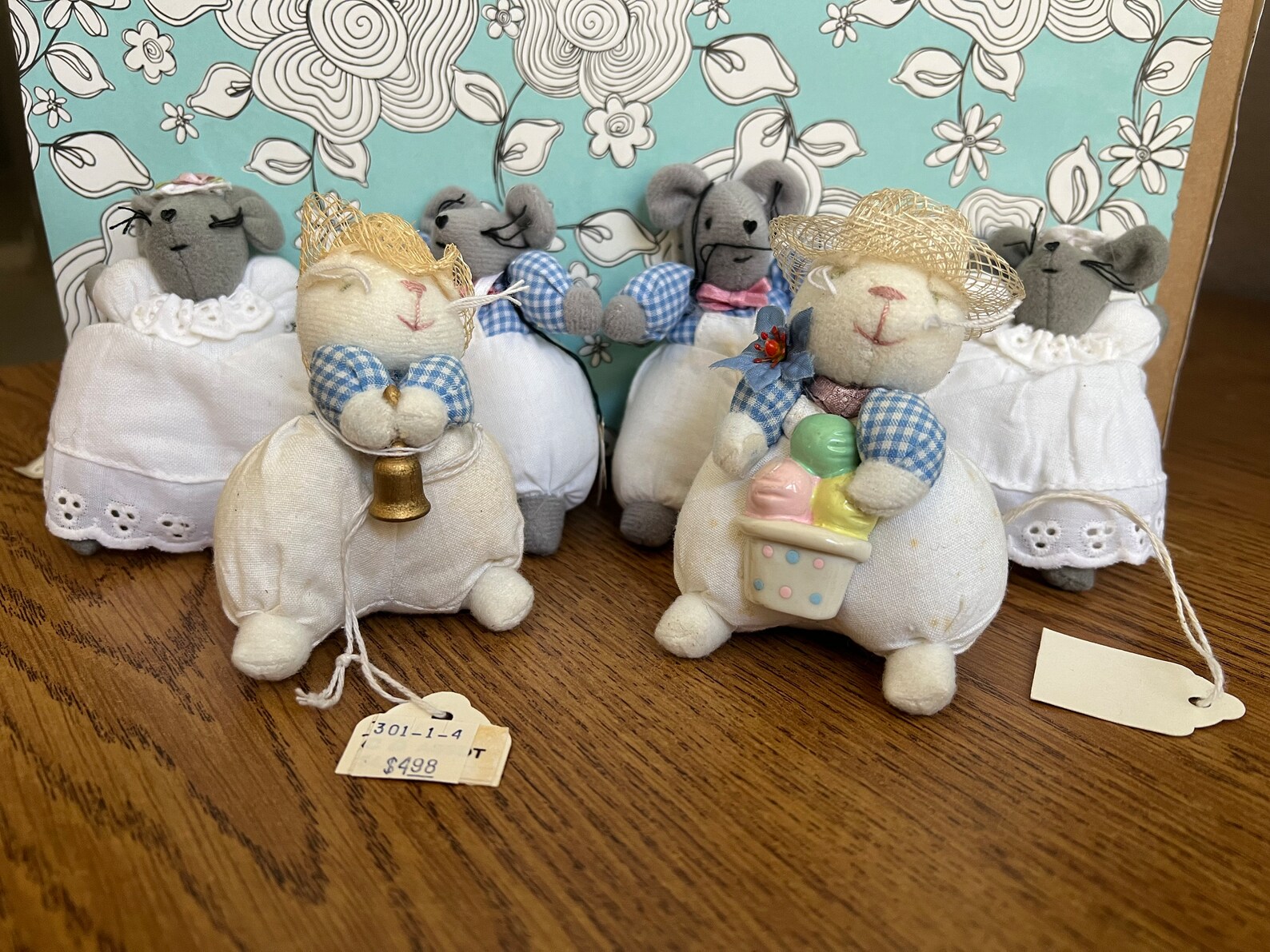 Vintage Set 6 Country Farmhouse Mini Stuffed Mice & Bunny - Etsy