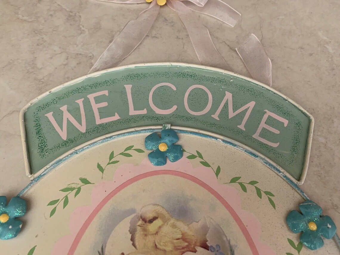 Vintage Collectible Easter Floral and Chickadee Welcome Tin - Etsy