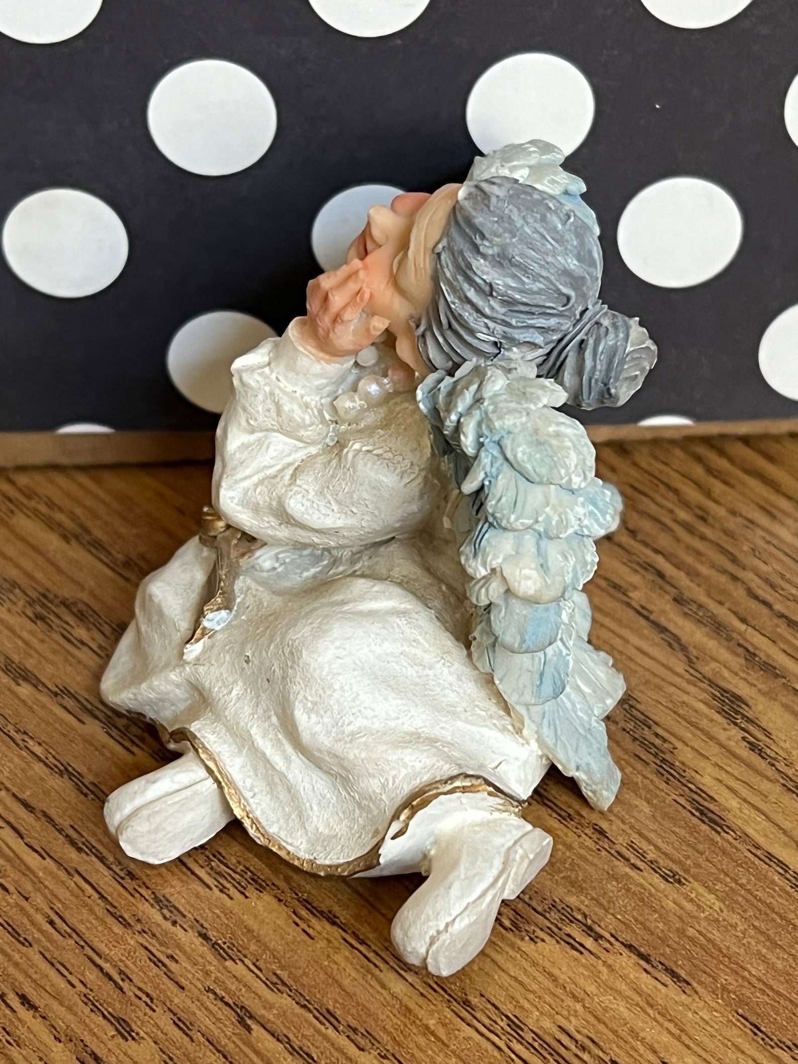 Vintage Resin Angel Grandma Granny Sitting Figurine Miniature 2.5 T X 3 ...