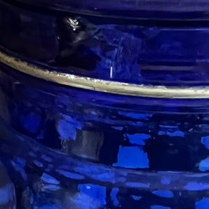 Vintage Cobalt Blue Paneled Canister Jar 9.75 Tall Wire Bale Hinged Lid ...