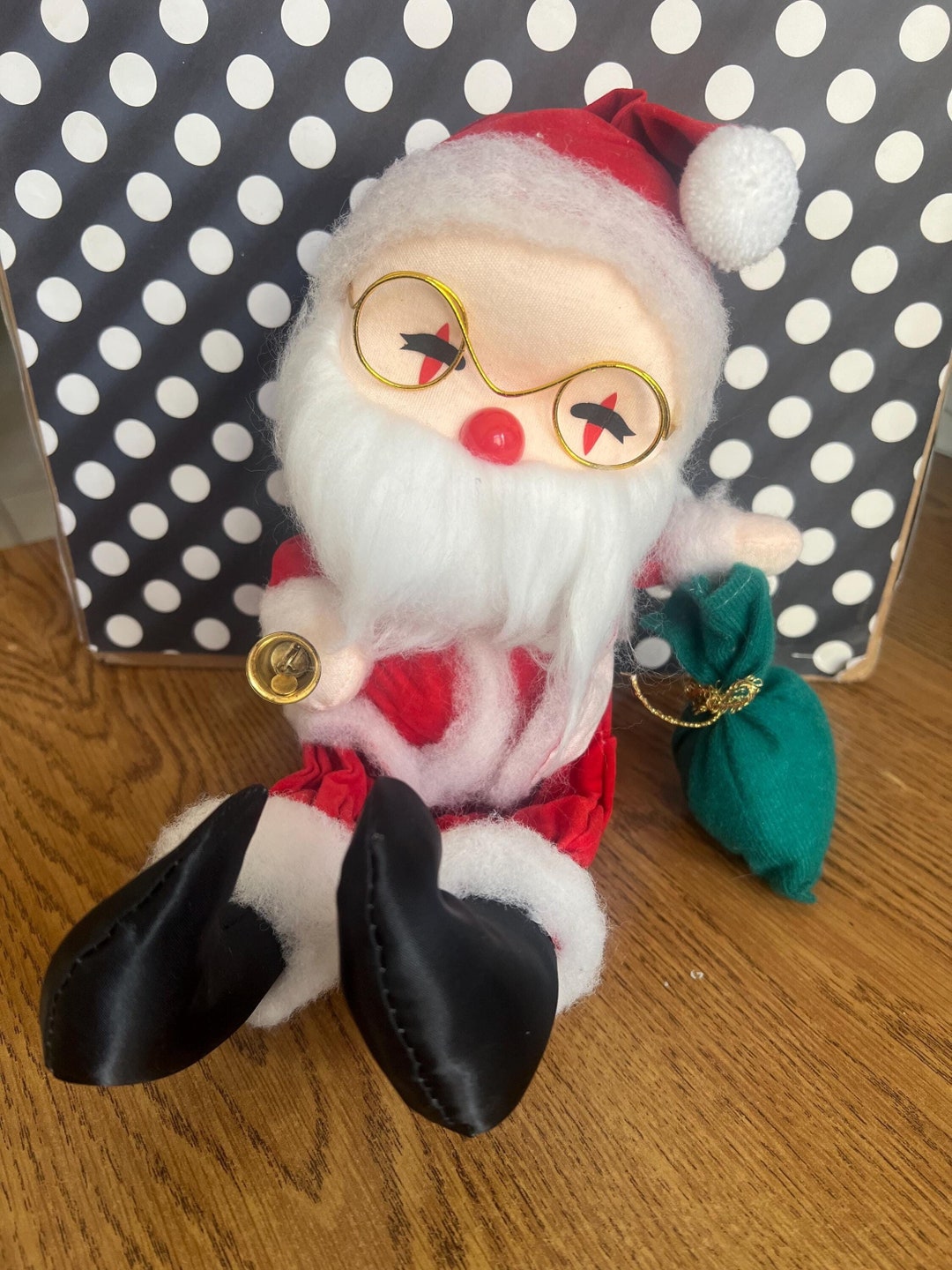 Vintage 8" Dolmax Windup Christmas Santa Musical Moves Plush Doll-works ...