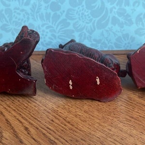 Set 4vintage Chinese Red Resin FENG SHUI Figurinesram, Mouse, Rooster ...