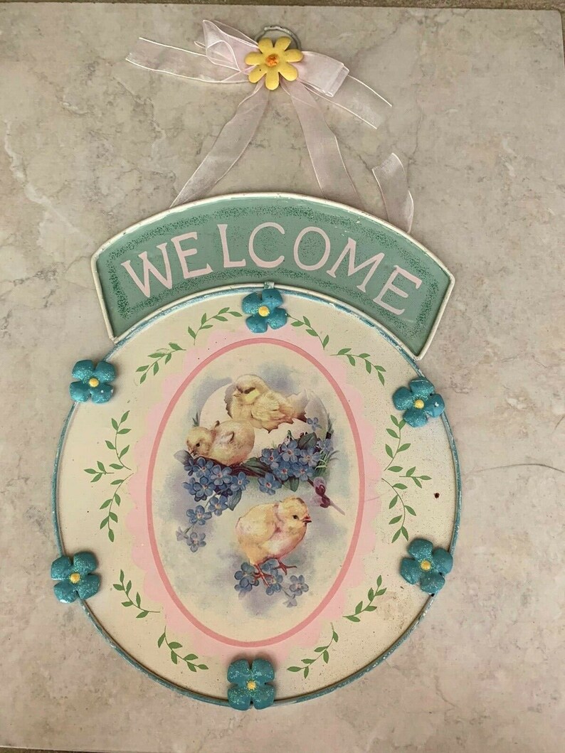Vintage Collectible Easter Floral and Chickadee Welcome Tin - Etsy