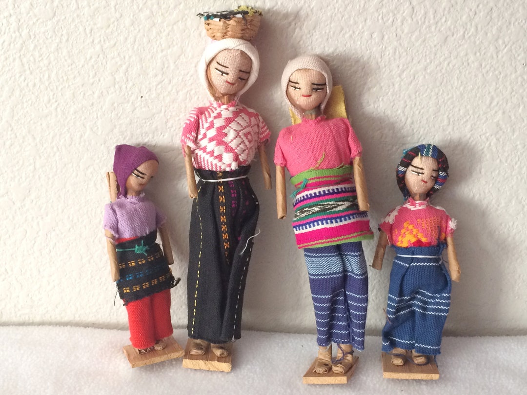 Vintage Peruvian Dolls (set of 4), Colorful Folk Art Collectibles - Etsy