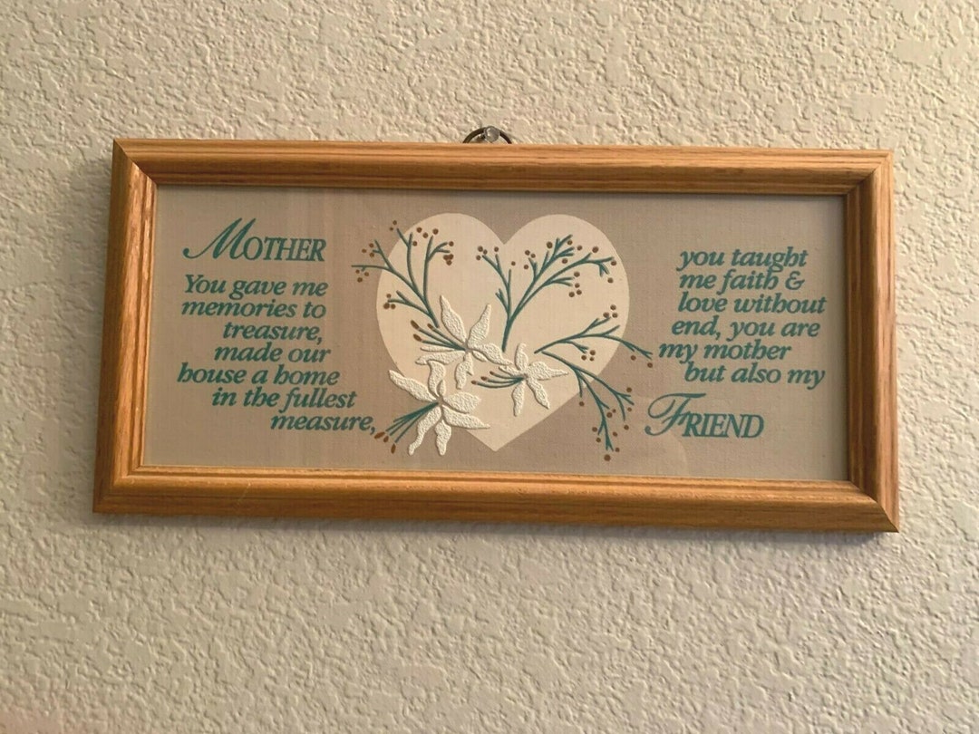 Vintage Framed Mother Print 15.5" X 7.5" Wood Framed Ready to Hang - Etsy