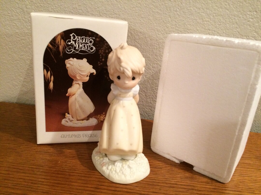 Precious Moments "autumn's Praise" Figurine #12084, Mint in Box 1984 - Etsy
