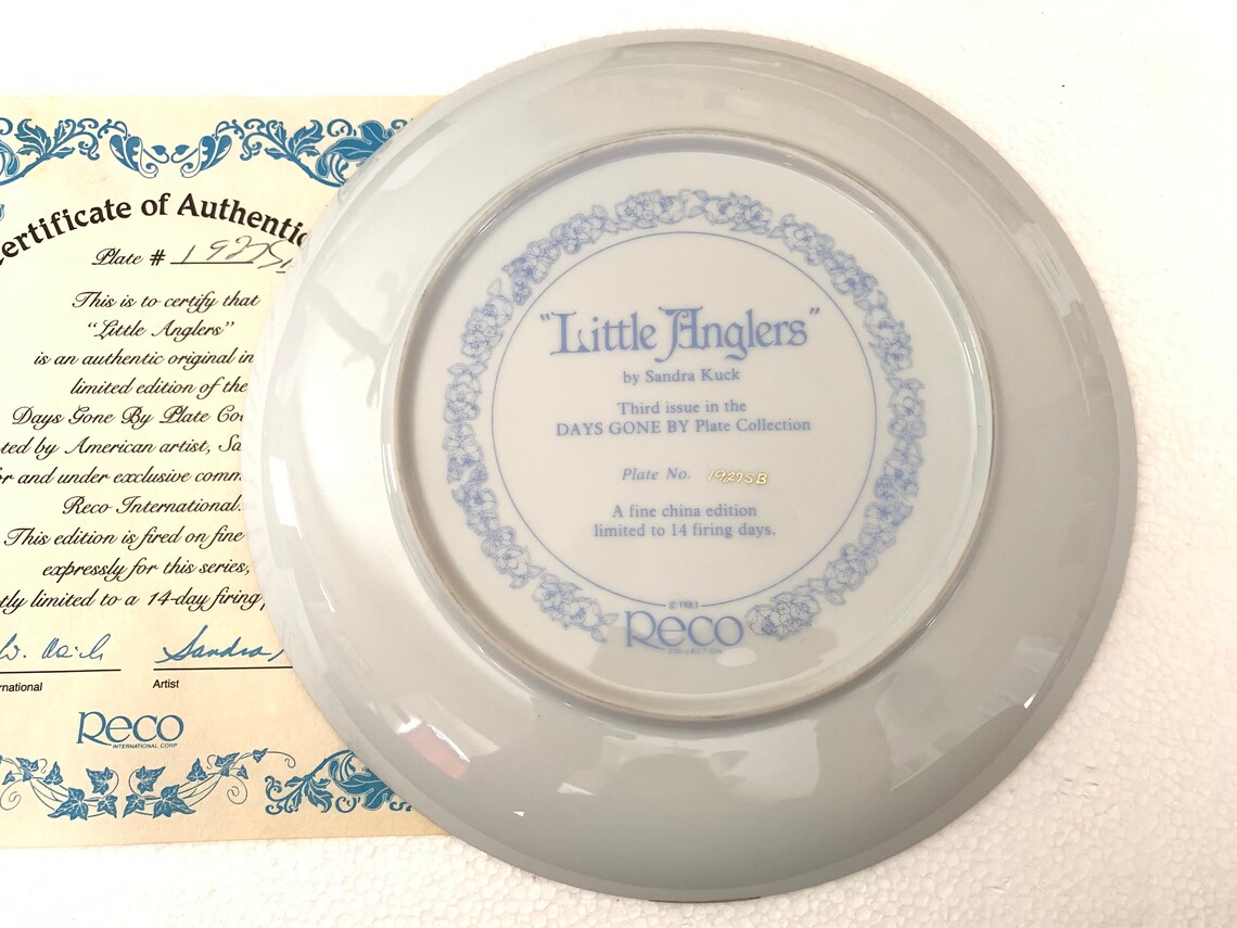 Vintage Little Anglers Collectible Plate Sandra Kuck Days Gone | Etsy