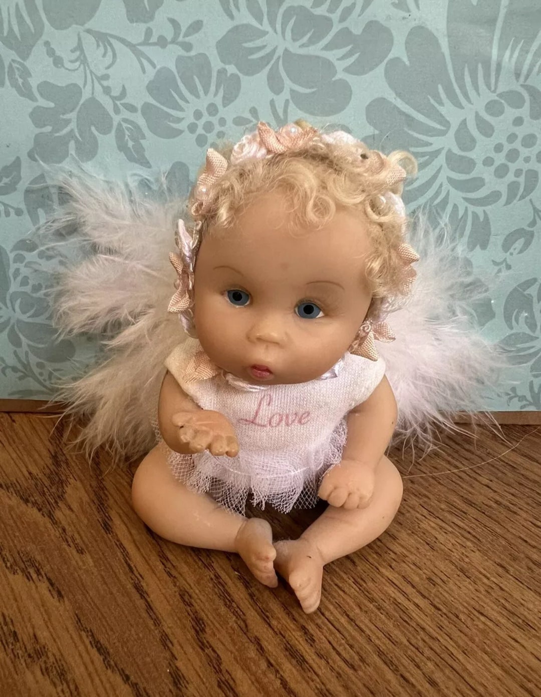 Ashton Drake"i Wish You Love" Doll Figurine Feathered Wings Tutu~curly ...