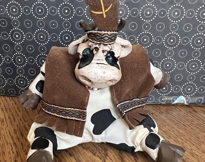 Vintage Signed Russ Cowpokes Cow Figurine Kathleen Kelly Critter ...