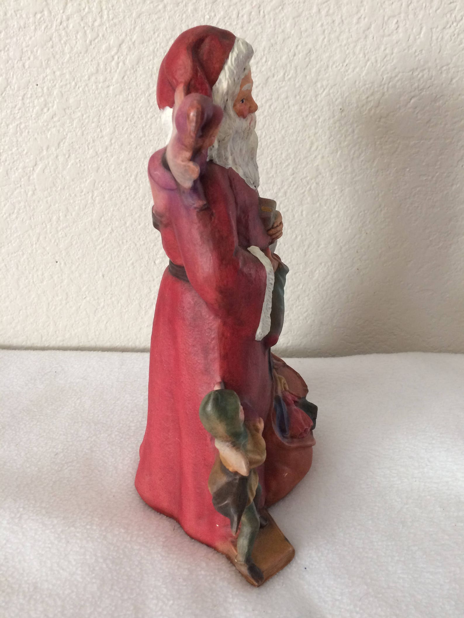 Vintage Santa With Elves Figurine: Collectible Ceramic Christmas Decor ...