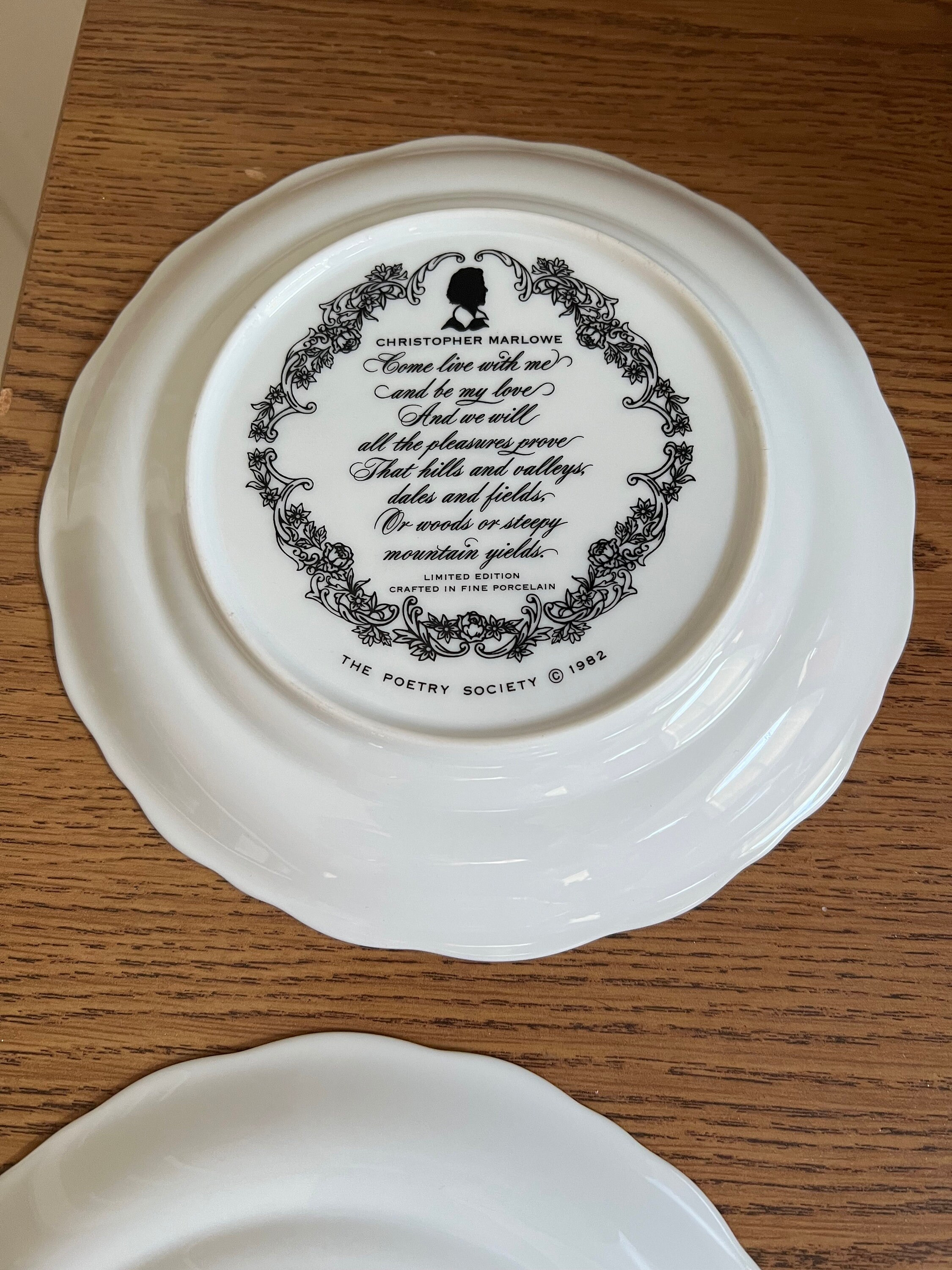 Poetry Society Porcelain Collector Plates, 1982, Set of 5 - Etsy
