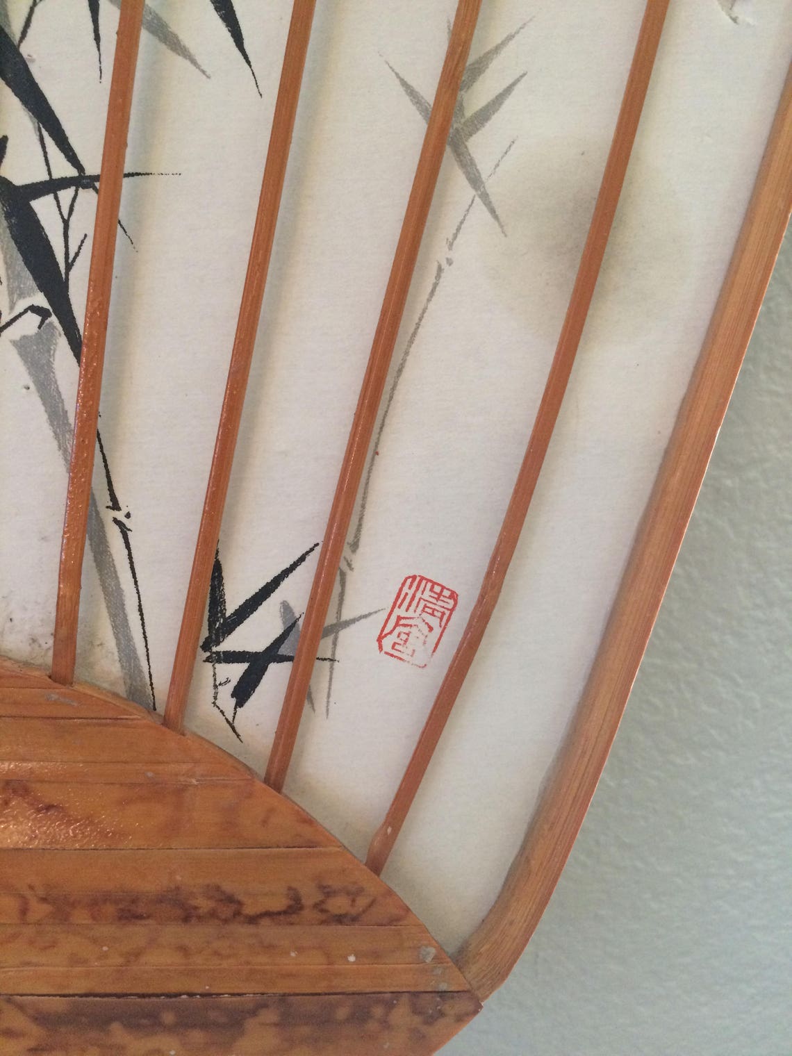 Vtg Hand Painted Stamped Signed Wall Fans Made in People's | Etsy