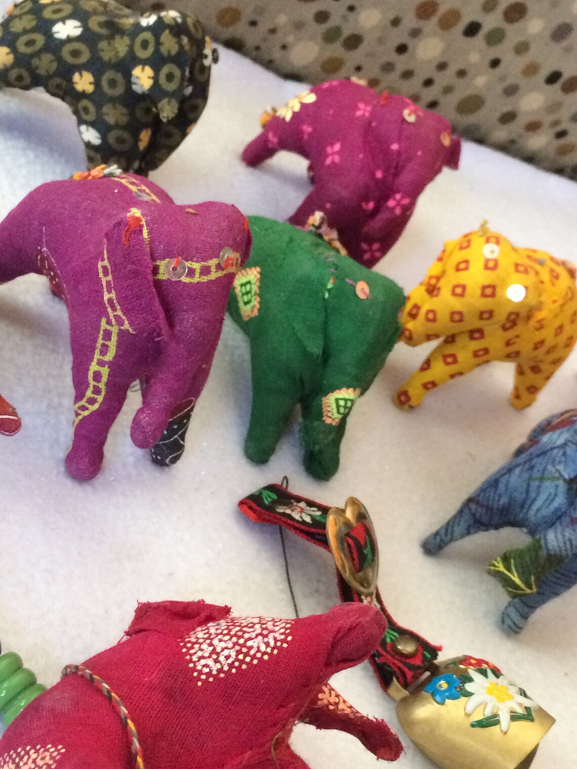 Vintage Lot 10 Fabric & Cloth Elephants Toran India - Etsy