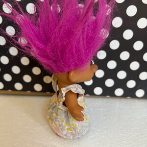 Vintage 4" Russ Troll Doll Baby Purple Hair Brown Eyes Pink Dress - Etsy