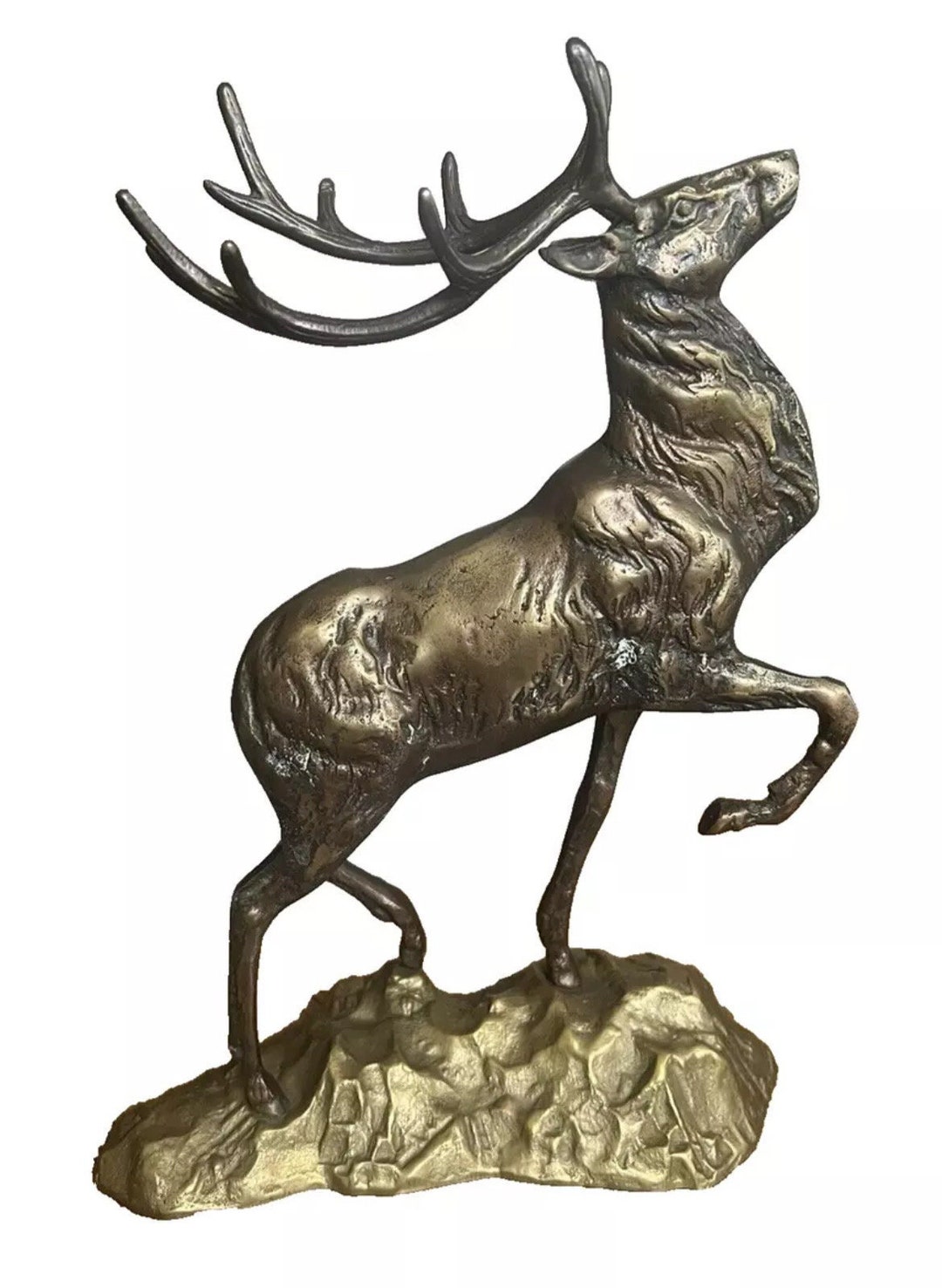 Vintage Brass Elk Figure/figurine Man Cave Mantle Piece Hunting Decor ...