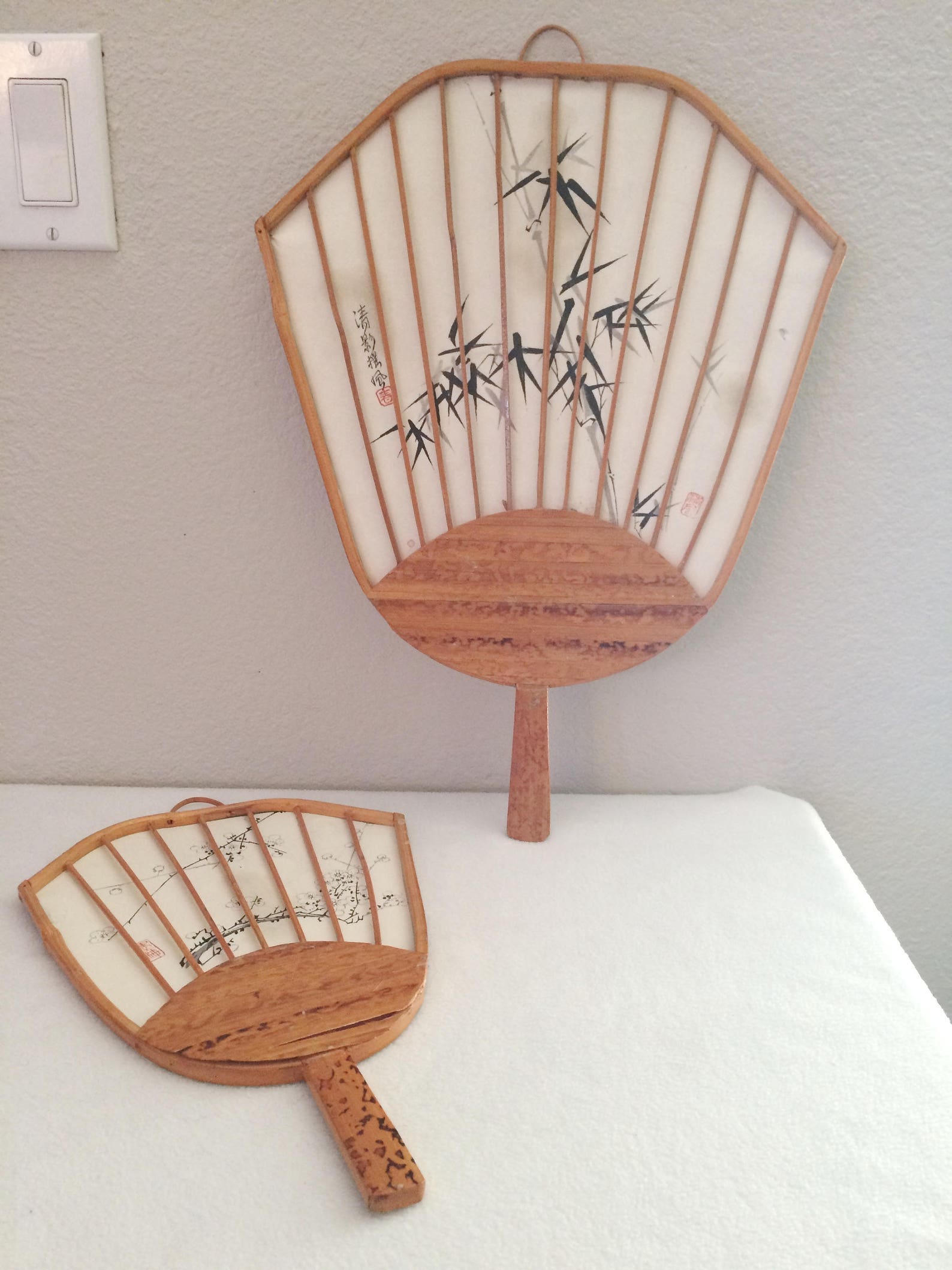 Vtg Hand Painted Stamped Signed Wall Fans Made in People's | Etsy