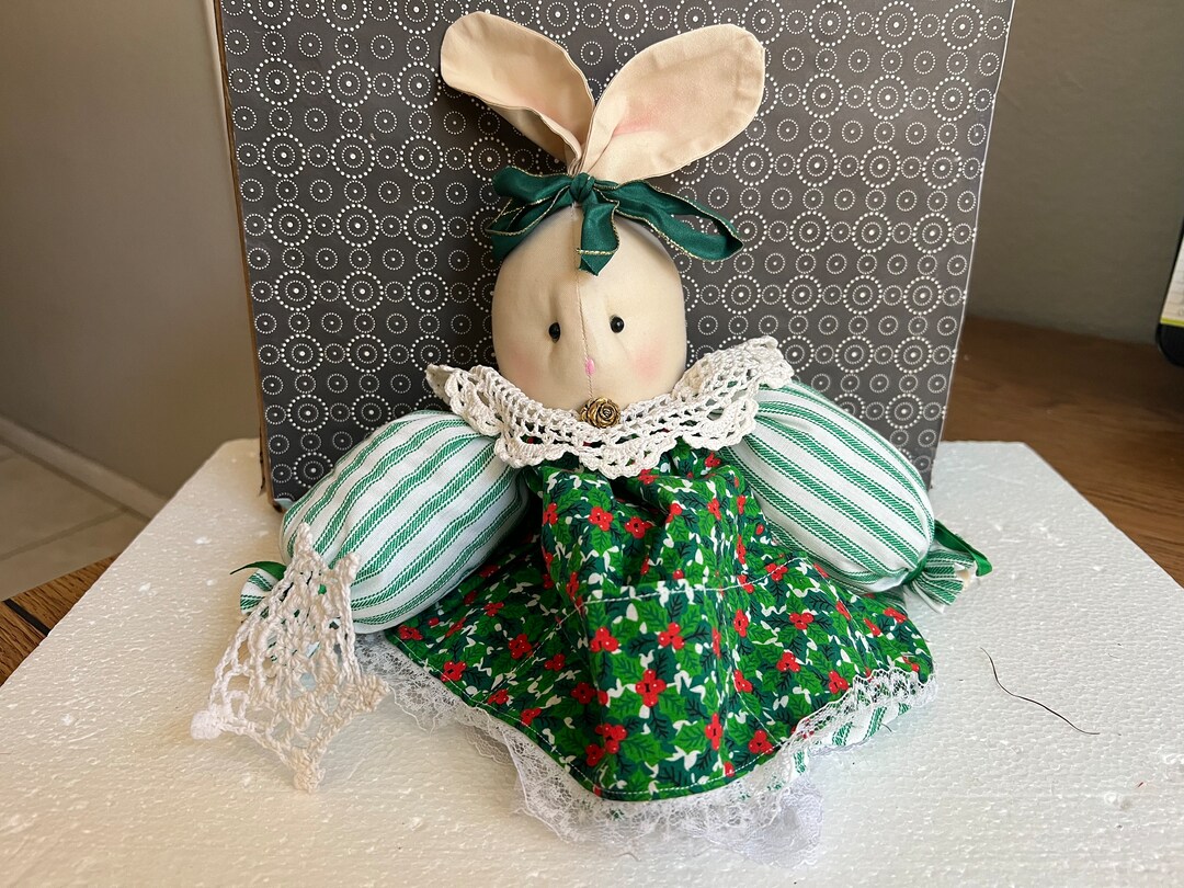 Vintage Handmade Stuffed Bunny Rabbit Wine Bottle, Tissue Cover or ...