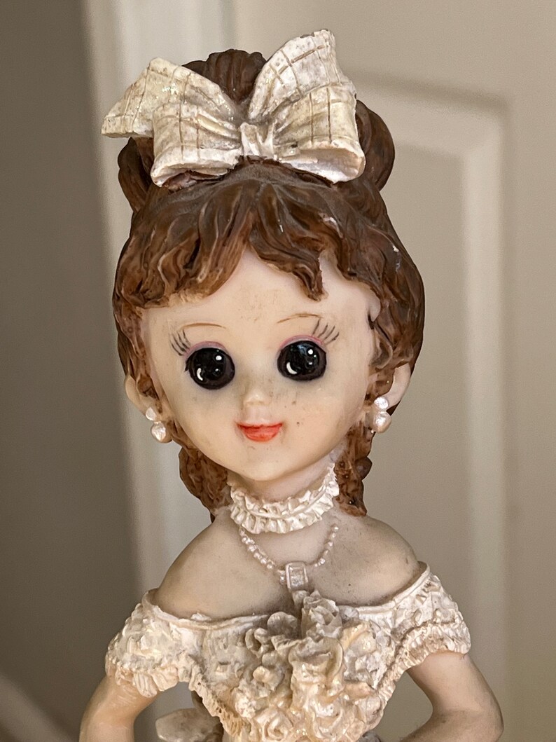 Vintage Royal Resin Girl Figurine W Number 15 Girl W Bow and - Etsy