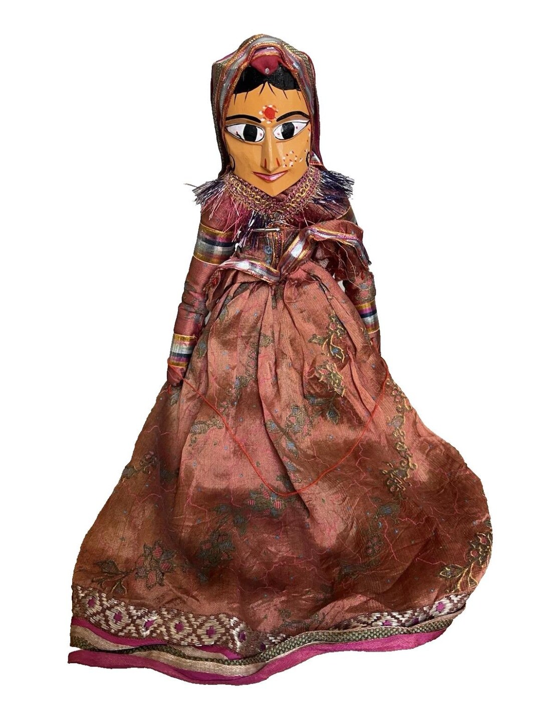 Vintage Rajasthani Kathputli String Puppet Woman India Indian Wooden ...