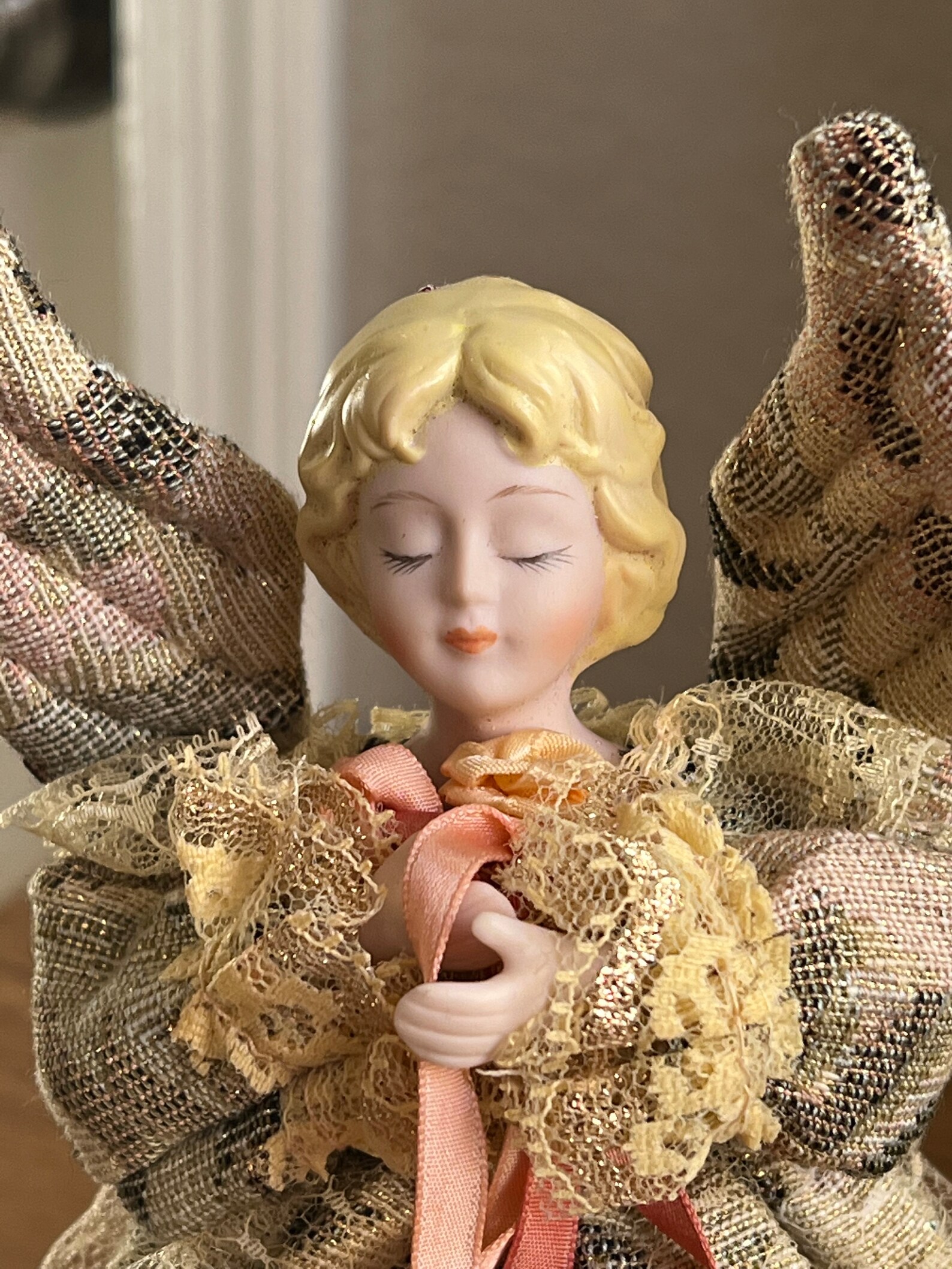 Vintage 10 Porcelain Fabric & Lace Blonde Haired Closed - Etsy