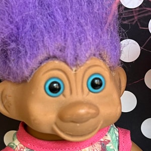 Set Vintage 5" Twin Troll Dolls TNT 1991 Purple & Pink Hair Blue and ...