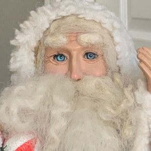 Vintage 2002 Holiday Elegance 16" Woodland Santa Doll on Round Stand ...