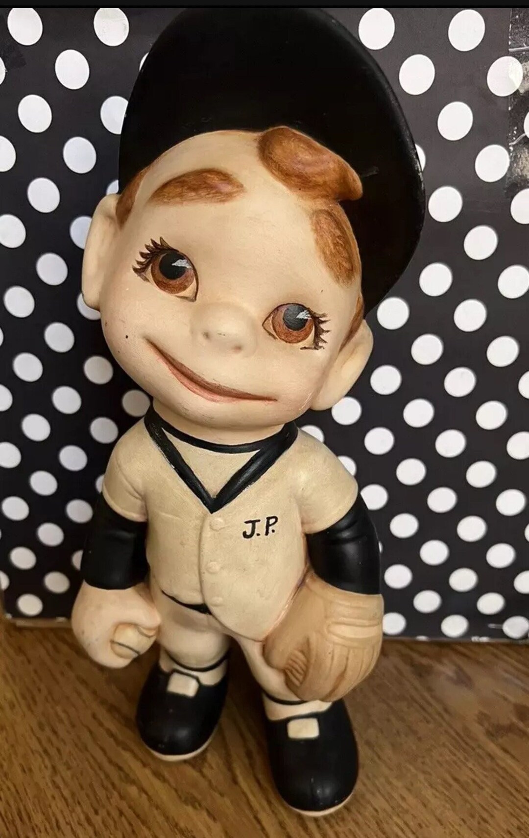 Vintage 1970's Baseball Player Smiley Boy Ceramic Atlantic Mold ...