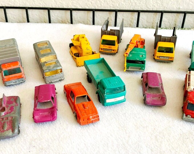 Lot of 13 Vintage Metal Matchbox LESNEY Cars, Trailers & Trucks~ Made ...